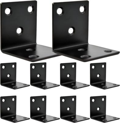 Cina Bracket di angolo in acciaio nero Bracket di angolo in metallo per mobili in forma di L 90 gradi in vendita