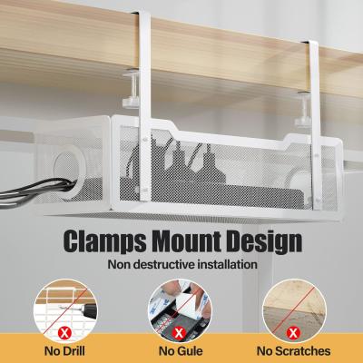 China Sob Mesa Cable Management Tray e Clamp Mount A solução perfeita para a desordem de fio à venda