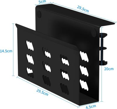 China 12 inch Office Cable Management Holder Mount Onder Desktop Laptop Holder Keyboard Organisator Side Desk Storage Rack Te koop