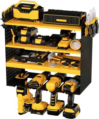 China Pegboard Power Tool Organzier Wandmontage Garage Utility Shelf voor draadloze gereedschapsopslag Te koop
