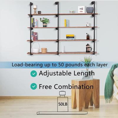 中国 壁掛け用 DIY オープン ブックレック用 5 階建ての工業用パイプ棚支架 販売のため