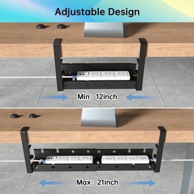Cina Organizzare i fili con estensibile sotto la scrivania Cable Management Tray 7.3 pollici * 21.6 pollici * 4.7 pollici in vendita