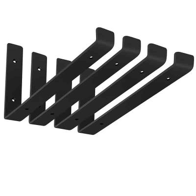 China Poedercoated 12 inch Industrial Forged Steel Floating Shelf J Bracket met UP L Down Lip Floating Brackets Te koop