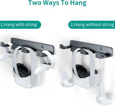 Cina Controller di gioco in acciaio appendiabiti risparmio di spazio VR Montaggio a parete scaffale di archiviazione in nero elegante in vendita