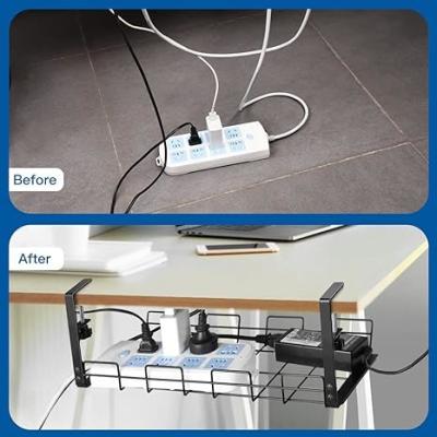 中国 無 ドリル ワイヤ管理 トレイ オーガナイザー オフィスと家庭用 40*10*10cm オーダーメイド ロゴ 販売のため