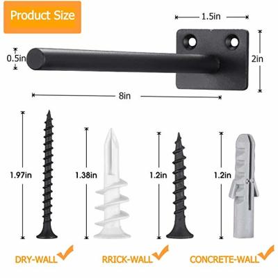 China Brackets de prateleira flutuante de aço em forma de T, preto ou branco, ideais para móveis de parede à venda