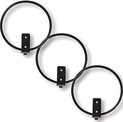 China 6 polegadas 3 peças preto de planta de pot stand anel de parede montado em pó de metal revestido acabamento decoração de casa à venda