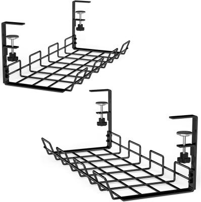 Cina Office Organizer 2 Pack Black Cable Management Tray per l'organizzazione del cavo sotto la scrivania in vendita