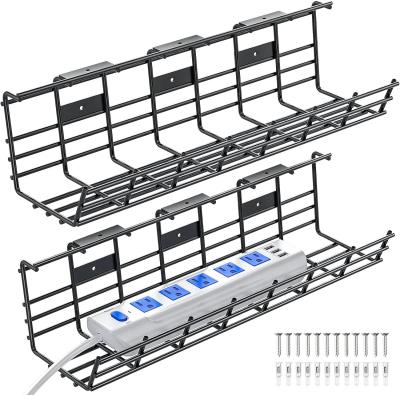 China Metal Fabrication Desk Cable Organizer Metal Wire Cord Management Onder Bureau Organiser voor kantoor Te koop