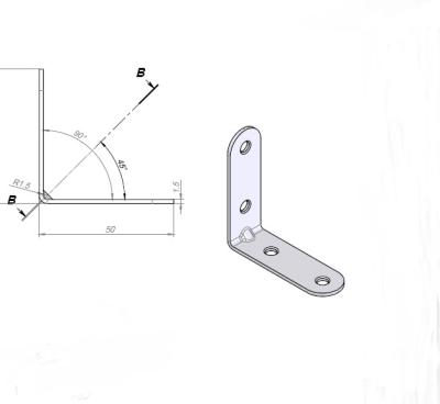Cina Bracket L in ottone per ripiano galleggiante in legno 40*40mm in vendita