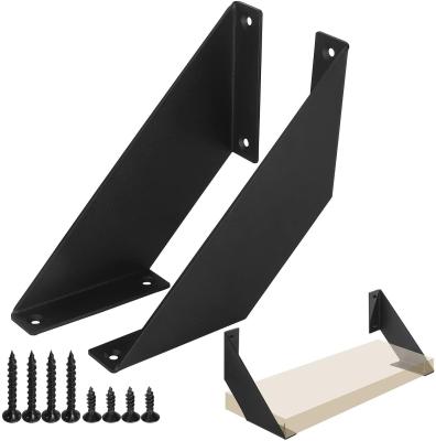 China Triangle Bracket Metalen plank steunen voor rustieke planken Heavy Duty Zwarte brackets Te koop