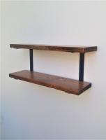 China Stylish Black Brushing Architectural Rustic Scaffold Board Strap Style Shelf Bracket for sale