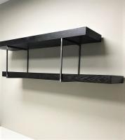 China Stylish Black Brushing Architectural Rustic Scaffold Board Strap Style Shelf Bracket for sale