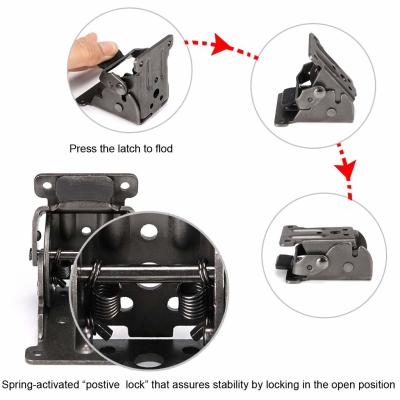 Cina Fittings per gambe a cerniera a chiusura automatica e supporto per angolo per gambe pieghevoli di tavolo in vendita