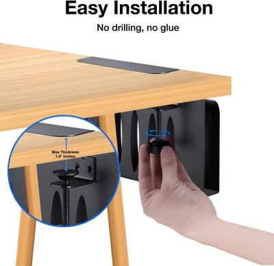 China Organizador de mesa de prata para computador portátil Prensador de prateleira de mesa tipo gancho gaveta de mesa de pé à venda