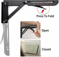 China Space Saving Collapsible Shelf Bracket Heavy Duty Folding Bracket for Table Work Bench for sale