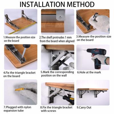 China Max Load 500lb Floating Wall Mounted Shelf Bracket voor ruimtebesparende driehoek bracket Te koop
