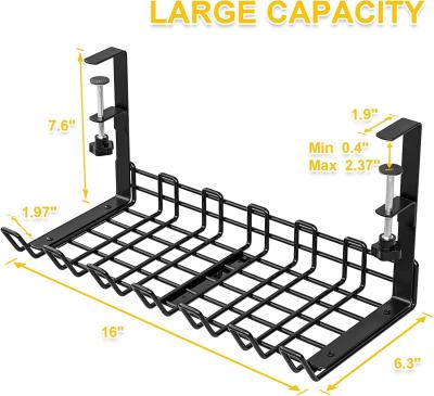 中国 調整可能なケーブル管理トレイ 整理されたデスクの下のスペース 390x160x125mm 販売のため