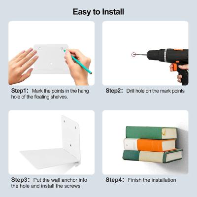 China Hardware de montagem de estantes de aço inclui design oculto para organização de livros à venda