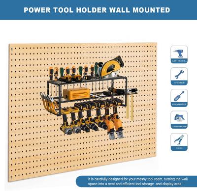 Cina Forma scaffale utensili in metallo pesante organizzatore di utensili elettrici pegboard per il magazzino del garage in vendita