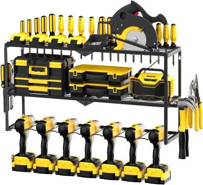 Cina Tipo di tessuto Pegboard Organizzatore utensili elettrici Rack di stoccaggio utensili con 7 trapano senza fili in vendita