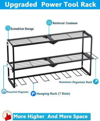 Cina Tipo di tessuto Pegboard Organizzatore utensili elettrici Rack di stoccaggio utensili con 7 trapano senza fili in vendita