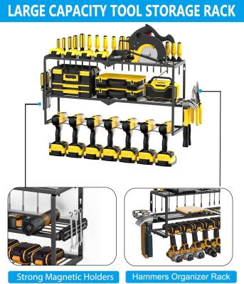 Cina Tipo di tessuto Pegboard Organizzatore utensili elettrici Rack di stoccaggio utensili con 7 trapano senza fili in vendita