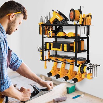 Cina Organizzatore di utensili elettrici a pianta di tipo di fibra pegboard 4 strati ripiano utensili metallici montaggio a parete in vendita