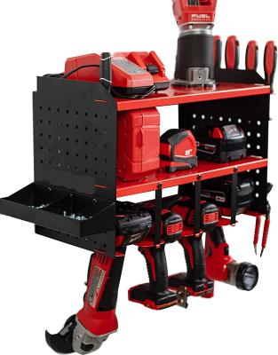 Cina Stazione di ricarica della batteria per perforazione senza fili Pegboard Servizio organizzatore di utensili elettrici con contenitore per barre magnetiche in vendita