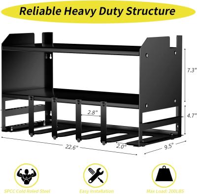 Cina 3 livelli Power Tool Storage Rack Montaggio a parete Utility Shelf Organizer per foratura senza fili in vendita