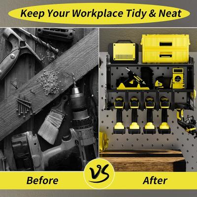 Cina 3 livelli Power Tool Storage Rack Montaggio a parete Utility Shelf Organizer per foratura senza fili in vendita