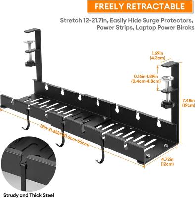 Cina No Drill Under Desk Cable Management Tray 21,7