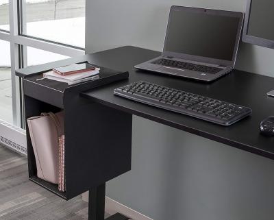 Cina Nero Nascosto Massello Verticale Metallico Appeso Subdesk Scatola Organizzatore di Stoccaggio per scrivania in piedi in vendita