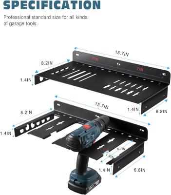 Cina Organizzatore di utensili elettrici montato a parete con 5 slot per fori appesi e 2 scaffali per lo stoccaggio dei trapano senza fili in vendita