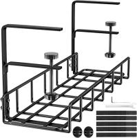 China Streamlined Wire Management Under Desk Shelf with Screw Non-folding Rack for sale