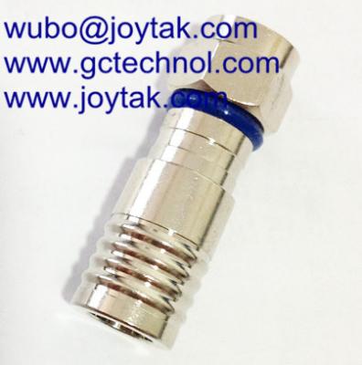 China Tipo del conector F de la compresión con el cable coaxial/F.C.038 del anillo o 75ohm 50ohm RG6 RG59 en venta