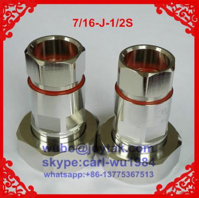 China DIN 7/16 male connector clamp type for 1/2superflex cable all brass PIM 1.15 en venta