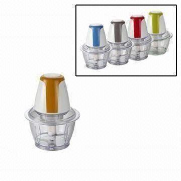 Cina 1L Home kitchen tool food processor, electrical food choppers with glass and plastic cup in vendita