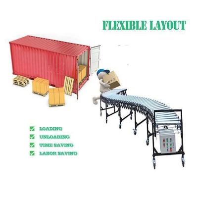 China Grain Handling Equipment Flexible Telescopic Roller Conveyor for sale