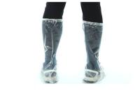 China Transparent Slip Resistant Disposable Plastic Boot Covers With Elastic Cuff for sale