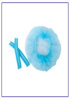 China Double Elastic String PP Disposable Head Cap , Disposable Clip Cap Bule Color for sale