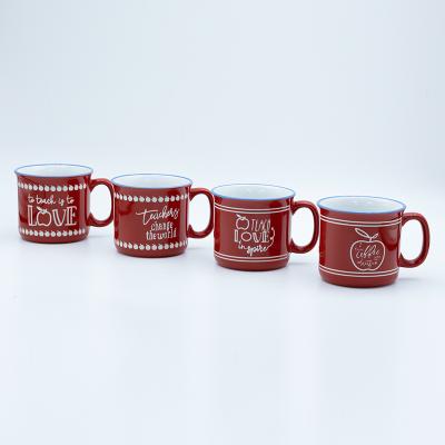Quality 480ml Teachers Day Mugs Bulk Color Rim Sandblasting For Festival Celebration Company for sale