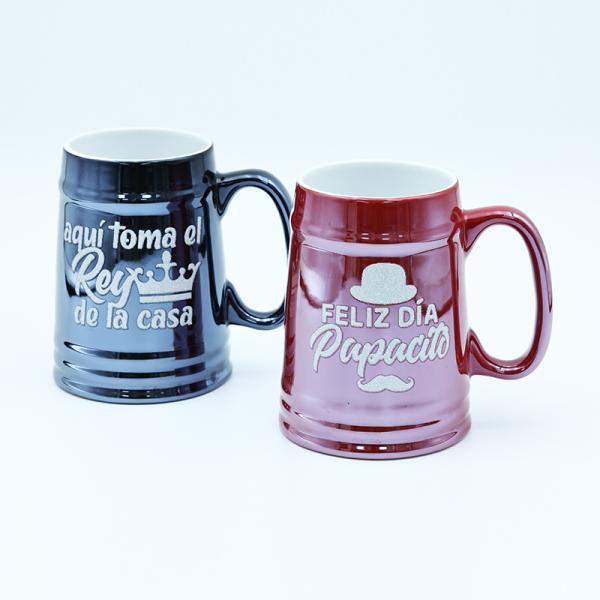 Quality Lightning Electroplating Father's Day Mug With Glitter Decal Firing 680 Ml Dia 8.1*10.2cm 13.5cmH for sale