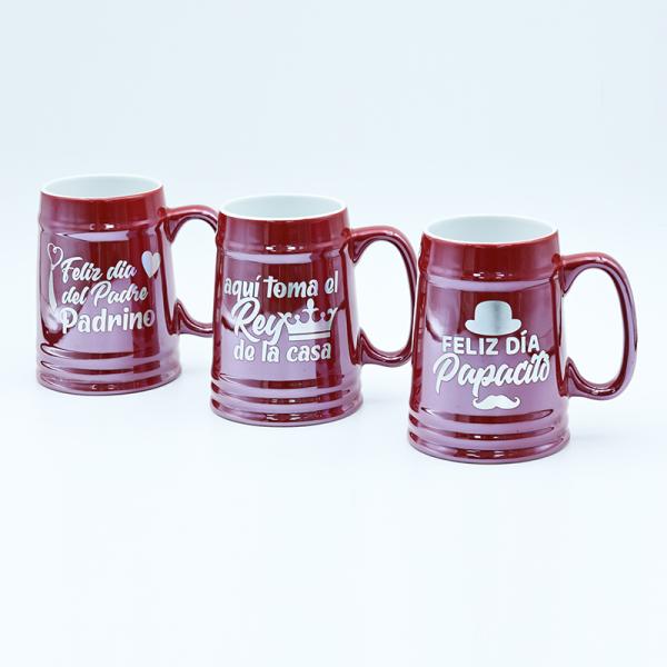 Quality Souvenir Wholesale Shop Father's Day Lightning Electroplating Mug With Laser Silver Foil Decal Firing for sale