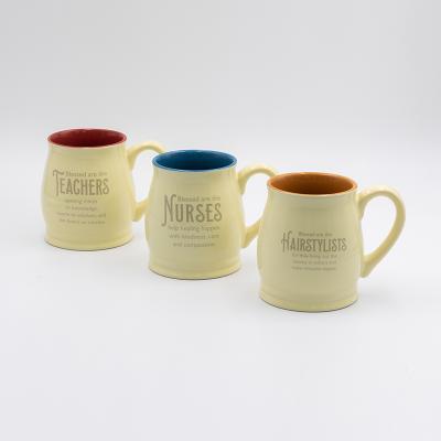Quality Two Color Glaze Ceramic Coffee Mug OEM/ODM Decal Fired For Teacher Appreciation Day 460 Ml for sale