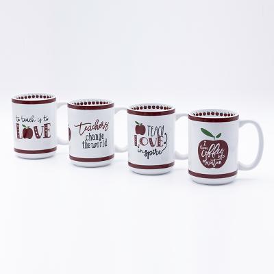 Quality Gift Stores Teacher's Day Single Color Mugs Wholesale Inside Outside Decal Fired Memorable for sale