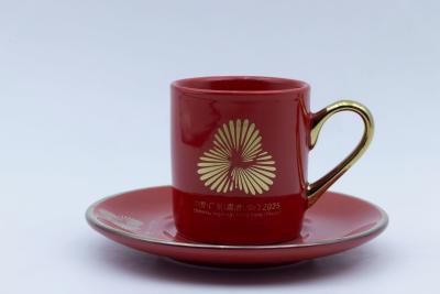 China Bulk Customized Ceramic Branded Mugs With Electroplating for sale