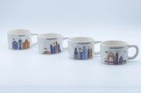 China OEM / ODM City Design Custom Ceramic Mugs With Decal Fired for sale