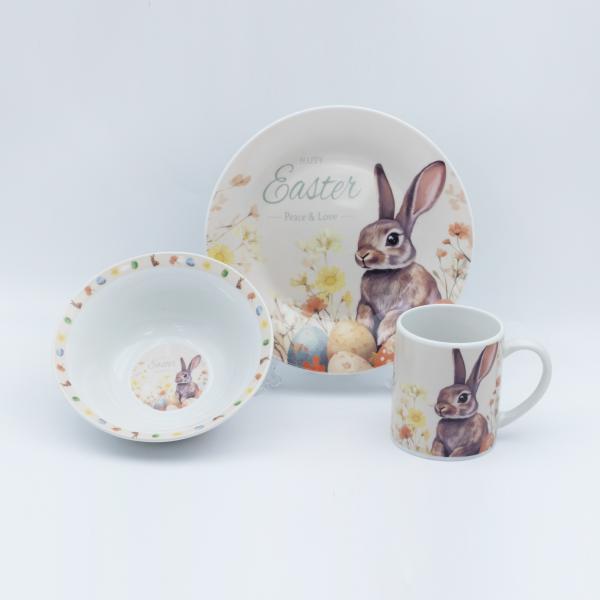 Quality 230ml Decal Fired Easter Mug Bulk Souvenir Dinnerware Set with Customizable for sale
