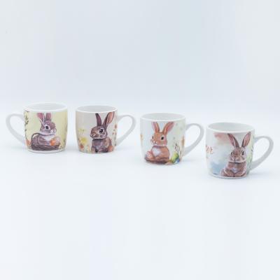 China 230ml Easter Ceramic Mug with Decal Fired Design for Household and Gift Shoppers for sale